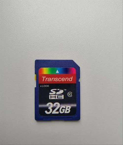 Карта памяти (флешка) SD HC Transcend 32 gb