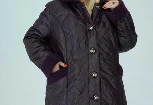 Куртка зимняя женская на пуговицах 60-70 размеры