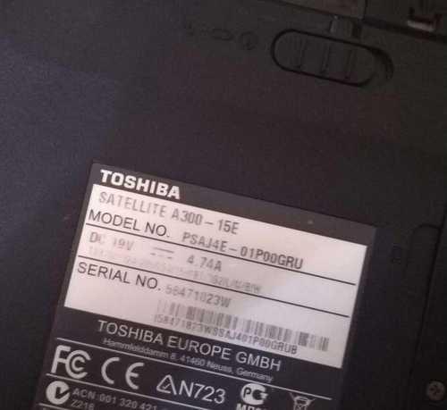 Toshiba ноутбук a300-15e