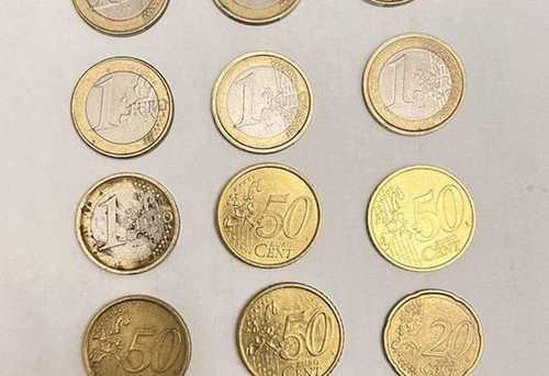 Монеты Евро,Англия,Дания,Швеция