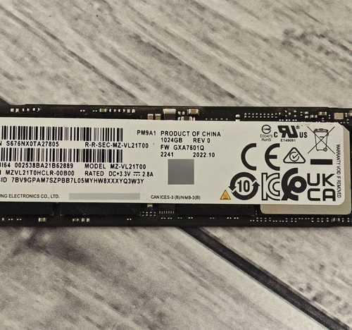 SSD Samsung PM9A1 1Tb (OEM 980 PRO)