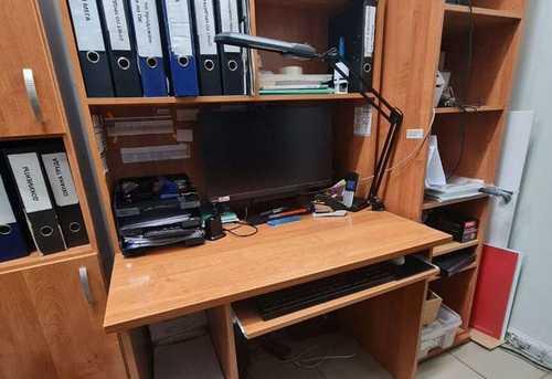 Компьютерный стол, шкаф с полками, тумба