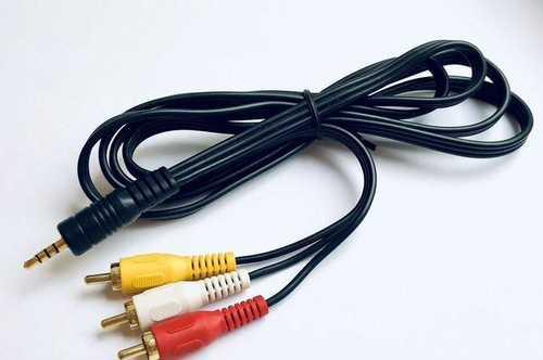 AV кабель mini Jack 3.5 mm 4 pin - 3RCA (новый)