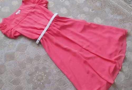 44-46) Новое платье, шифон, цвет персиковый