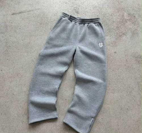 Штаны Zara flared jogger широкие серые