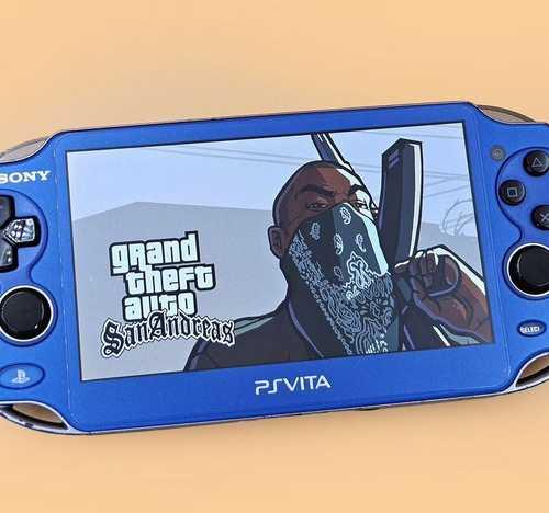 Sony PS Vita Sapphire Blue, 500 игр, 128 gb