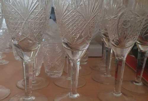 Советские хрустальные бокалы для шампанского