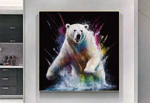 Картина маслом белый медведь