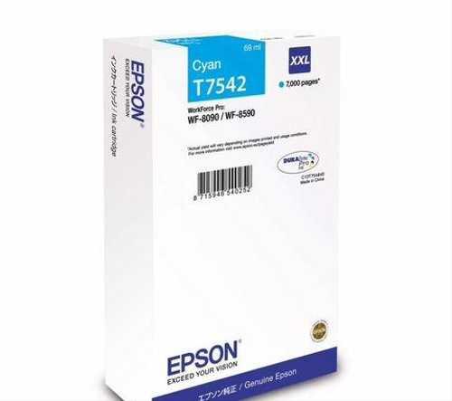 Струйный картридж Epson T7542 голубой 139374