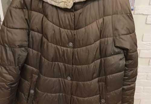 Пальто женское зимнее б/у, размер 50-52