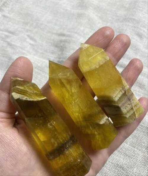 Флюорит желтый кристалл камень минерал коллекция