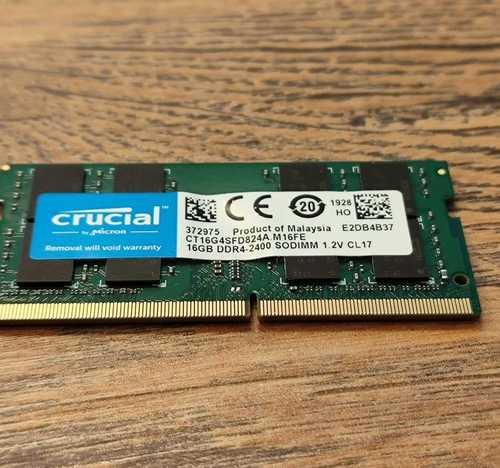 Оперативная память crucial DDR4 16gb sodiimm