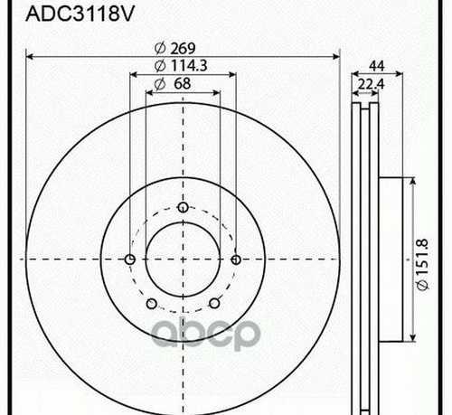Диск тормозной перед ADC3118V allied nippon