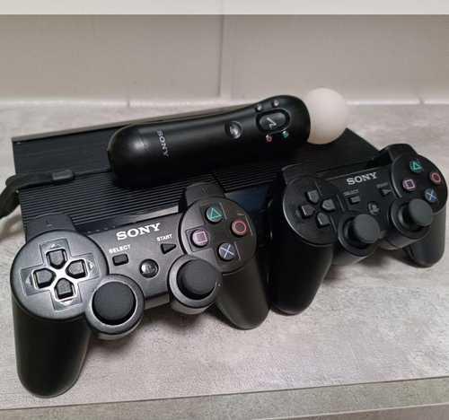 Sony playstation 3 super slim 2 геймпада ps move