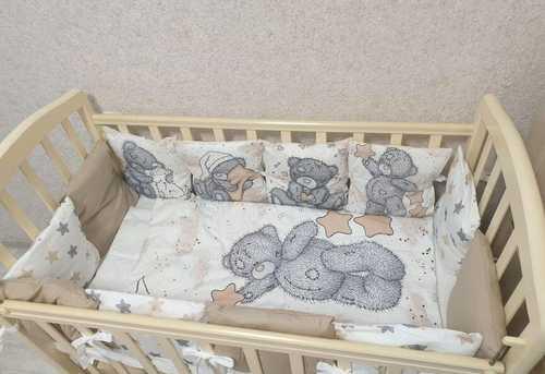 Бортики в детскую кроватку с одеялом
