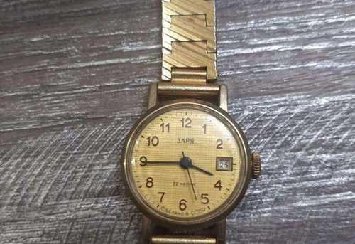 Часы женские "Заря" с браслетом (Au), СССР