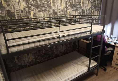 Двухъярусная кровать бу с матрасами IKEA