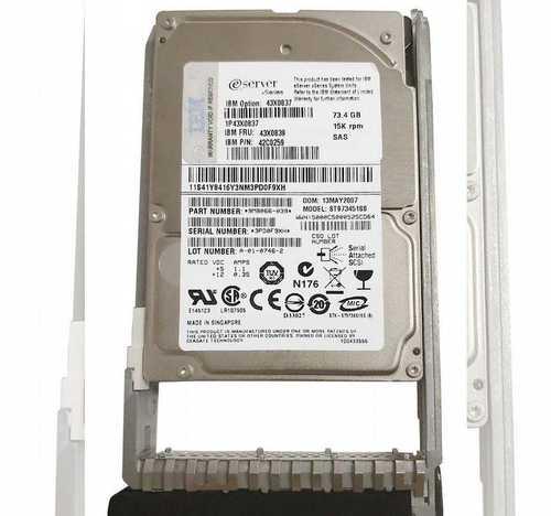 Жесткий диск IBM 43X0841 73,4Gb 15000 SAS 2,5" HDD