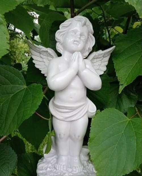 Статуэтка для кладбища Ангел акрил белый мрамор
