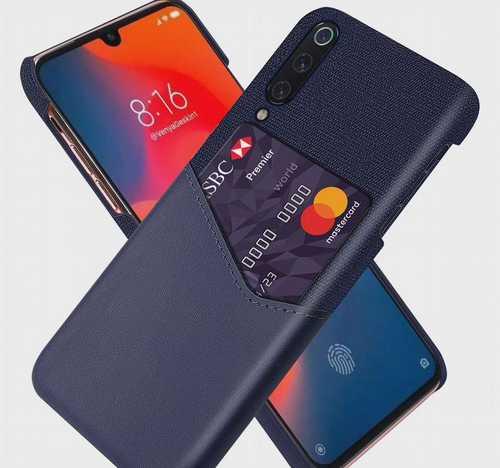 Для Xiaomi Mi 9 Mi 9 SE Чехол из искусственной кожи с слотом для карт Ткань Сращивание Тонкий жестки