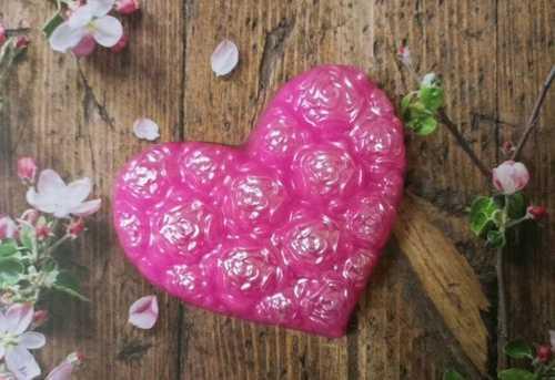 Мыло ручной работы Сердце из роз Валентинка