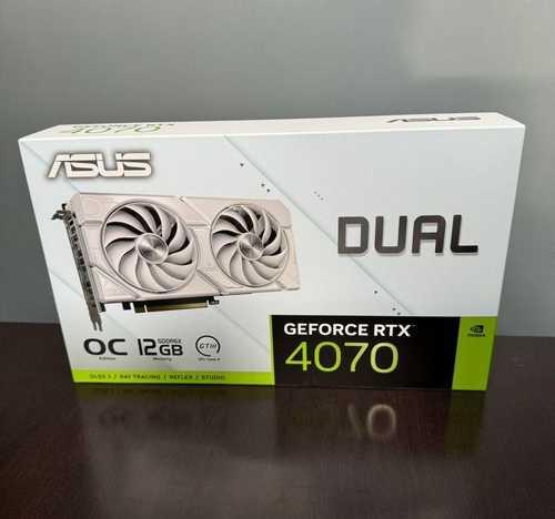 Видеокарта asus GeForce RTX 4070 Dual White OC