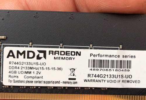 Оперативная память ddr4 4gb 2133 AMD Radeon R7