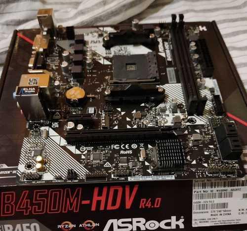 Материнская плата ASrock b450M-HDV r4.0