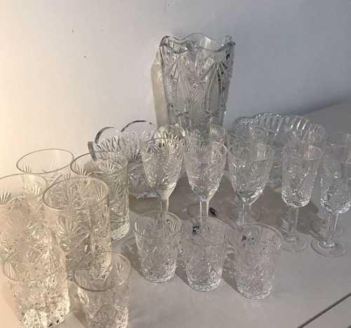 Хрусталь СССР вазы, стаканы, рюмки
