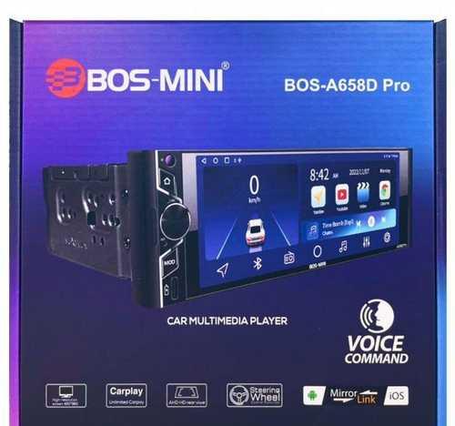 Магнитола с экраном BOS-mini BOS-A658D PRO, 1 DIN