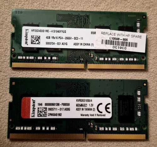 Оперативная память ddr4 8gb 2666mhz so dimm