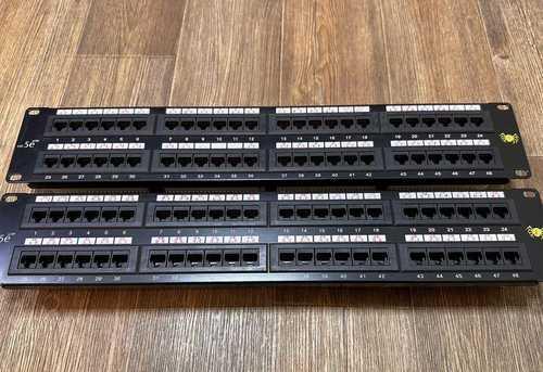 Патч-панель 19" 2U 48 портов RJ45 Cat.5e