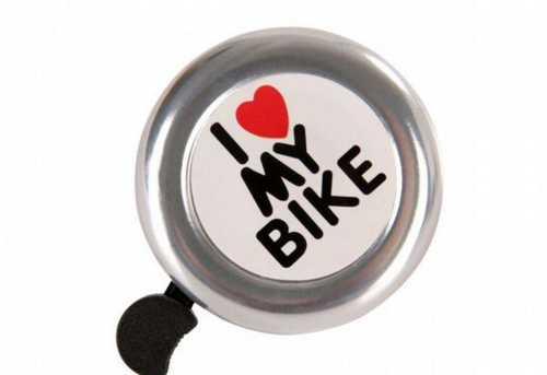 Звонок для велосипеда I love MY bike серый