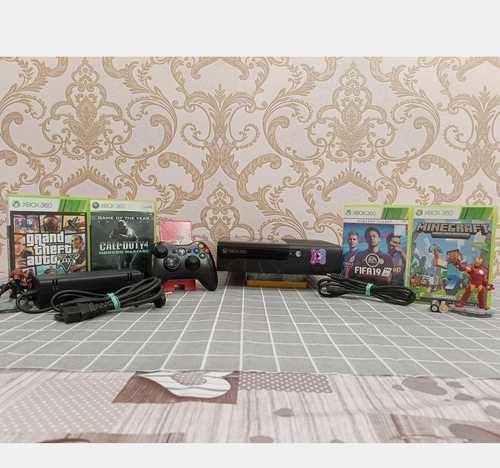 Xbox 360e,500gb (не прошита) 4 игры диска