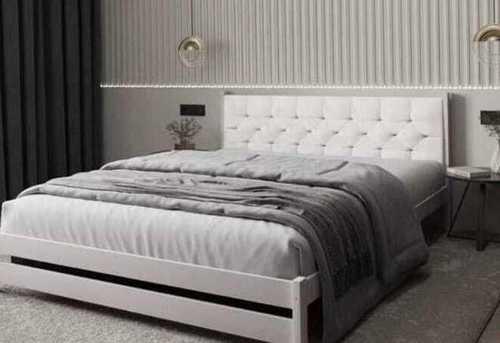 Комфортная двуспальная кровать из массива березы