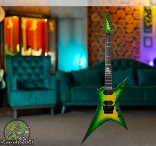 Solar Guitars X1.6frlb Lime Burst Matte