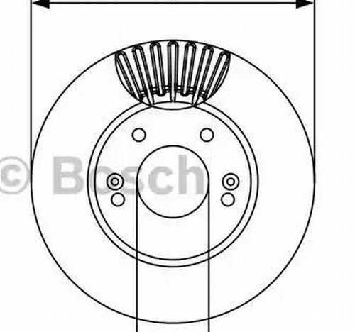 Диск тормозной передний bosch 0986479a12 для а/м hyundai elantra, i30, kona, veloster, kia cee'd (jd