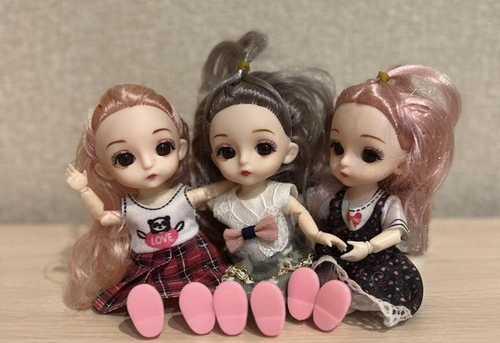 Куклы шарнирные набор из трех малышек