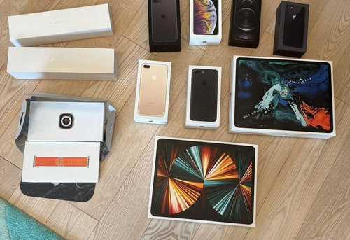 Пустые коробки apple