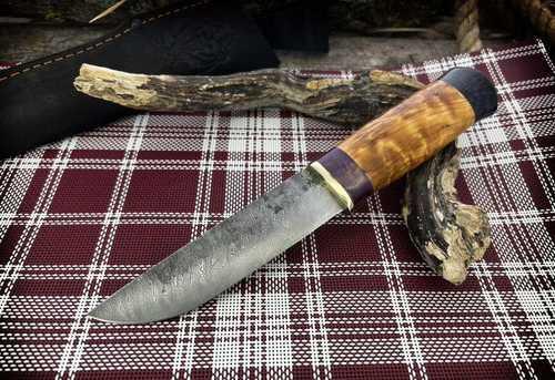 Нож "Саамский", клинок Дамасская сталь, след ковки