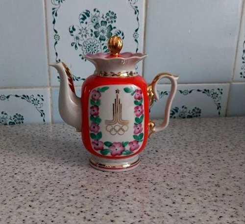 Фарфоровый чайник СССР олимпиада 80
