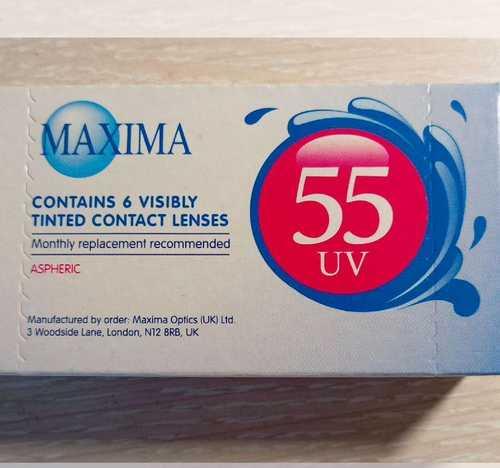 Линзы контактные Maxima на -1,25, на месяц