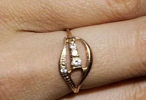 Золотое кольцо 585 проба из розового золота