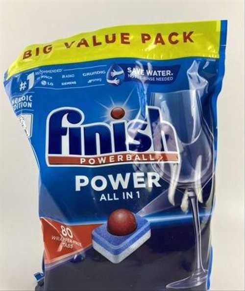 Таблетки для посудомойки Finish power 80 шт финск