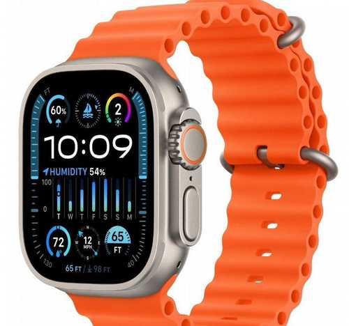 Смарт-часы Apple Watch Ultra 2, 49, Titanium, Ocean Band, Orange