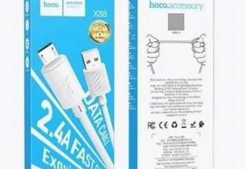 Кабель оптом. USB hoco X88, microusb, 2.4А, 1 м