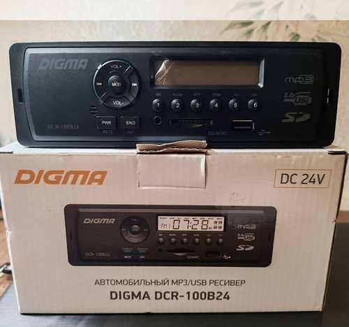 Автомагнитола 1din Digma DCR-100B24