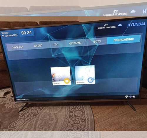 4К телевизор Hyundai 50 дюймов 127 см SMART TV