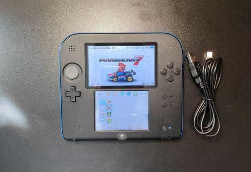 Nintendo 2ds old чёрно-синяя