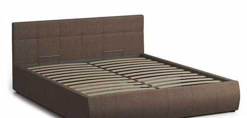 Кровать двуспальная Лофт 140 с пм рогожка коричнев